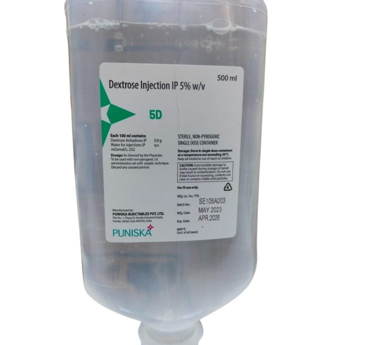 DEXTROSE 5% I.P. 500ML PKT. - Medehub